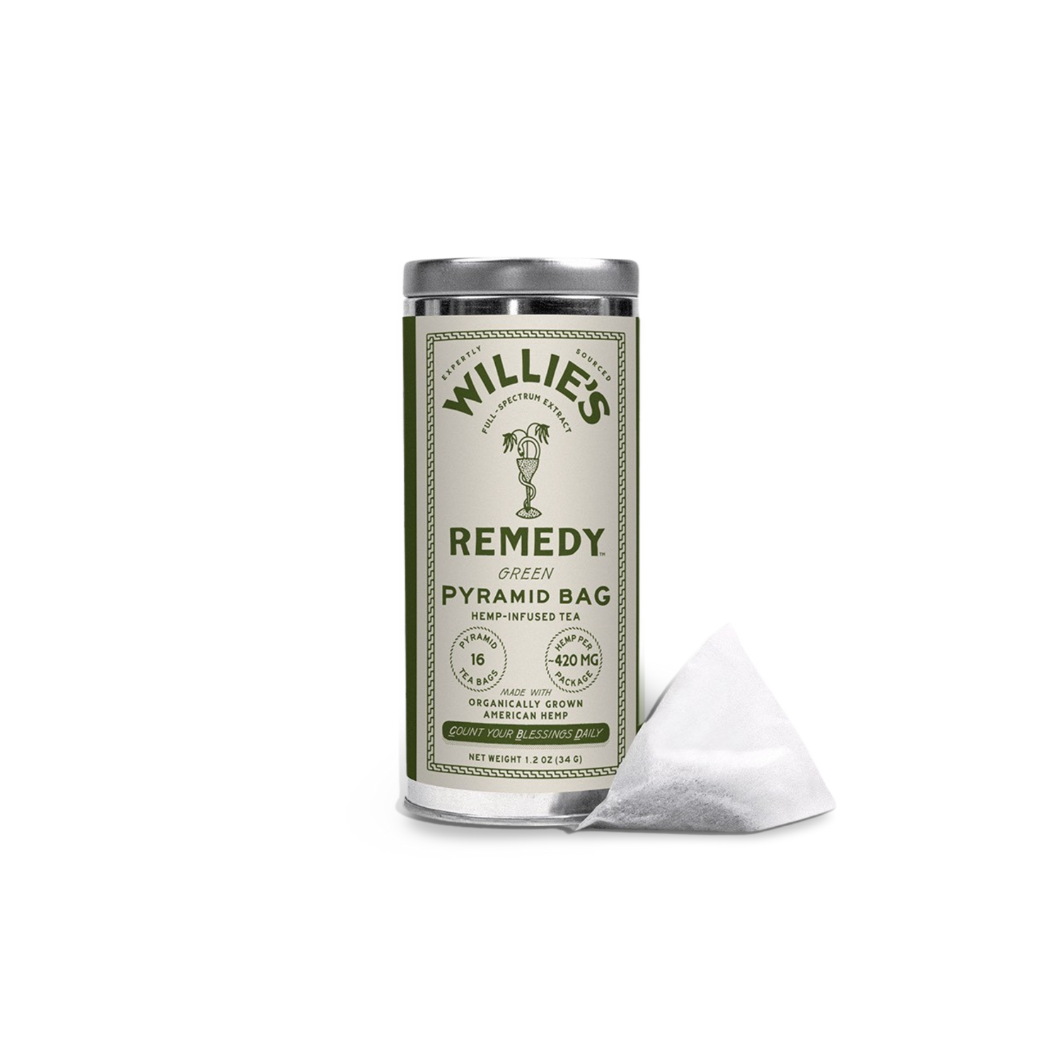 CBD Green Tea 200mg | Willie's Remedy Hemp-Infused Tea